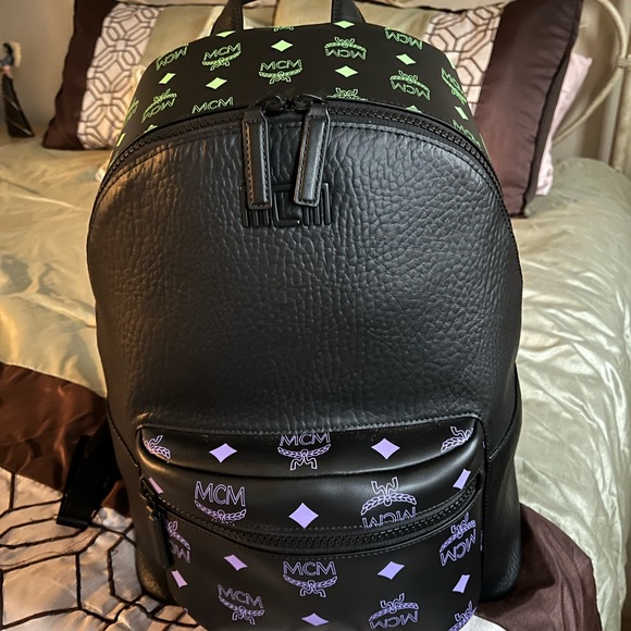 MCM | Bags | Black Purple Green Mcm Back Pack | Poshmark